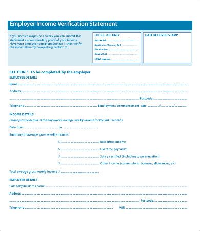 Employment Verification Form 12 Free Word Pdf Documents Download