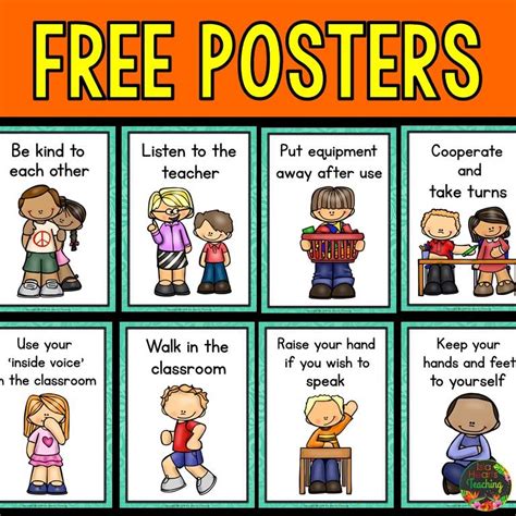 Classroom Rules Printable Posters Printable Word Searches