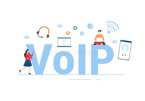 Voip Or Voice Over Internet Protocol With Telephony Scheme Technology