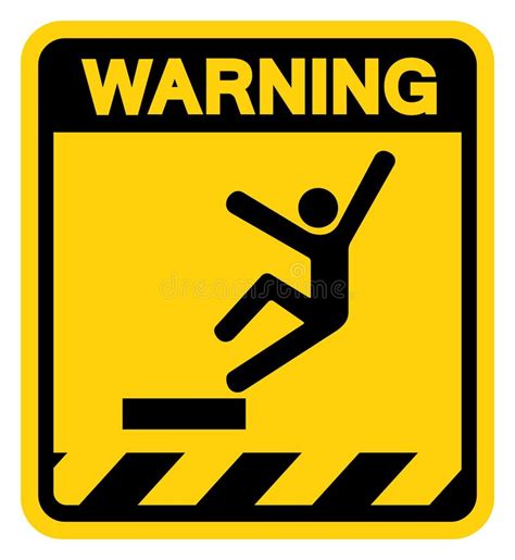 Drop Hazard Warning Sign Vector Illustration Isolate On White
