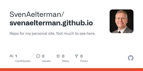 github svenaelterman repo for my personal