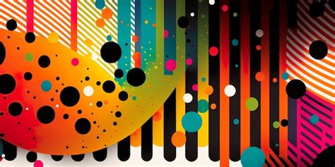 Premium Photo Abstract Background With Colorful Stripes And Dots Generative Ai