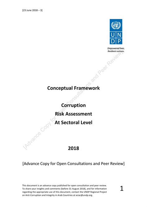 Pdf Conceptual Framework Corruption Risk Assessment At Undp Aciac