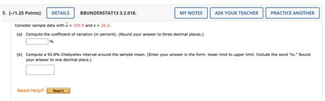Solved Consider sample data with xˉ=193.9 and s=26.2. (a) | Chegg.com