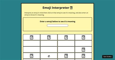 Emoji Interpreter Codesandbox