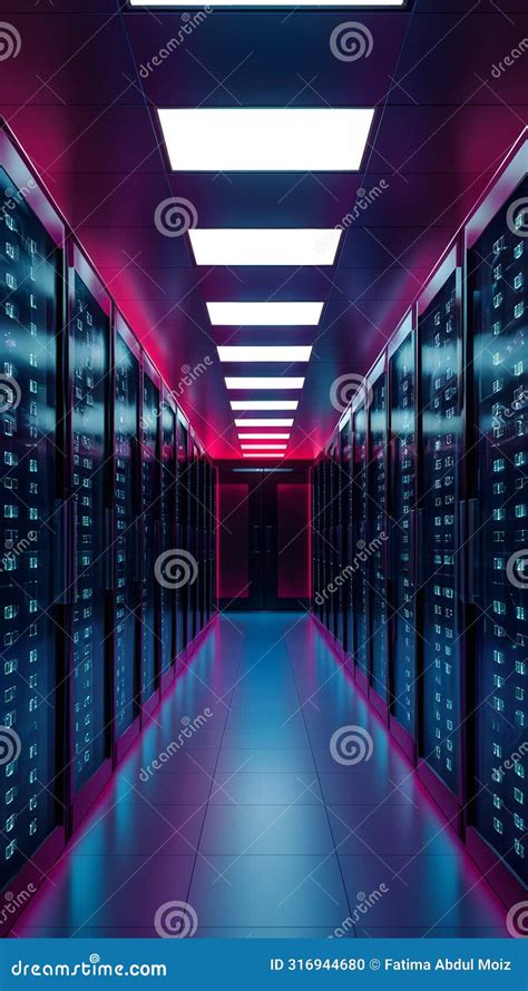 Modern High Tech Data Center Neon Colors Cloud Computing Stock Illustration Illustration Of