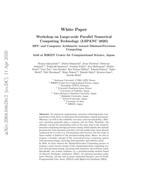 Pdf White Paper From Workshop On Large Scale Parallel Numerical