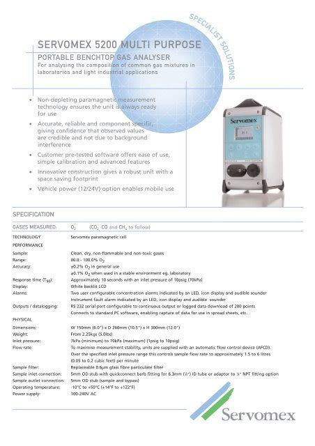 Servomex 5200 Multi Purpose Cmb Control