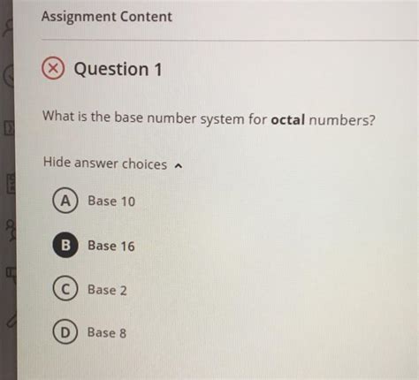 Solved What Is The Base Number System For Octal Numbers Chegg Com