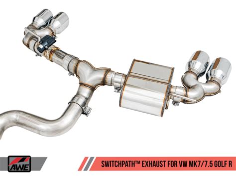 Awe Tuning Mk7 Golf R Switchpath Exhaust Wchrome Silver Tips 102mm