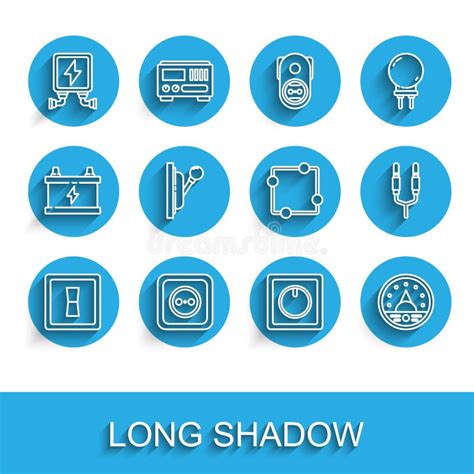 Set Line Electric Light Switch Electrical Outlet Transformer Ampere Meter Multimeter