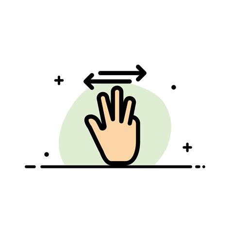 Hand Hand Cursor Up Left Right Business Flat Line Filled Icon Vector Banner Template