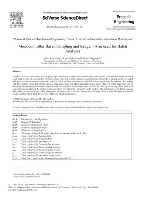 Pdf Microcontroller Based Sampling And Reagent Arm Used For Batch Analyzer Dokumentips Pdf Microcontroller Based Sampling And Reagent Arm Used For Batch Analyzer Dokumentips