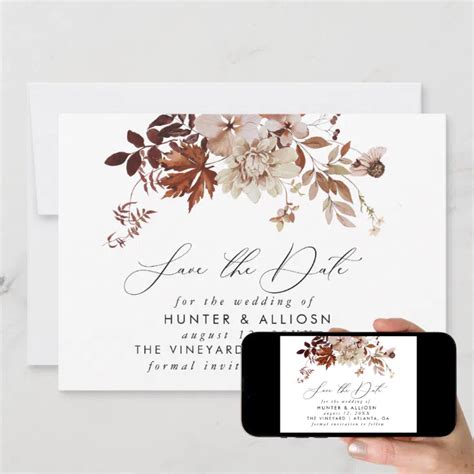 Fall Floral Save The Date Invitation Zazzle