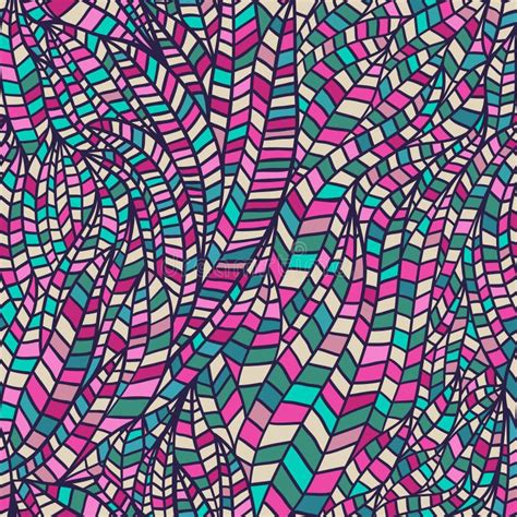 Seamless Abstract Hand Drawn Pattern Waves Background Stock Vector