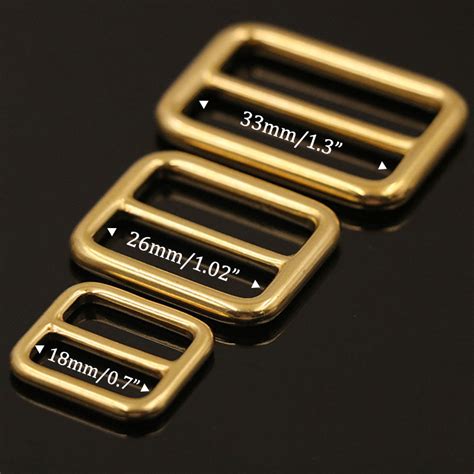 1 X Solid Brass Rectangular Adjuster Buckle Cast T Grandado