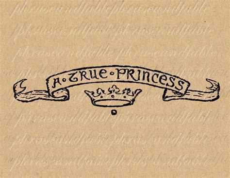 A True Princess Vintage Scroll Princess And The Pea Digital Image