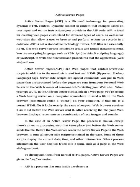 active server pages download free pdf dynamic web page web server