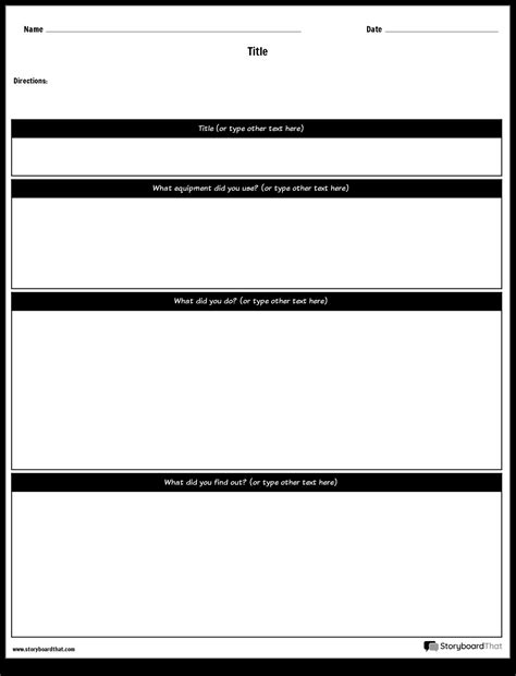 Early Years Experiment Storyboard Af Worksheet Templates