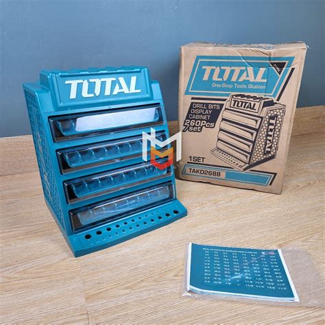 jual drill bits display cabinet lemari kotak baut total takd2688