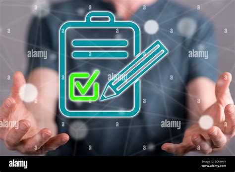 Document Validation Concept Between Hands Of A Man In Background Stock Photo Alamy