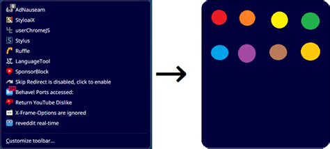 how can i only show extension icons in a grid view in the overflow menu