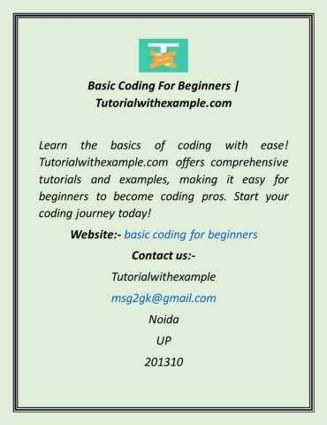 Basic Coding For Beginners Tutorialwithexample