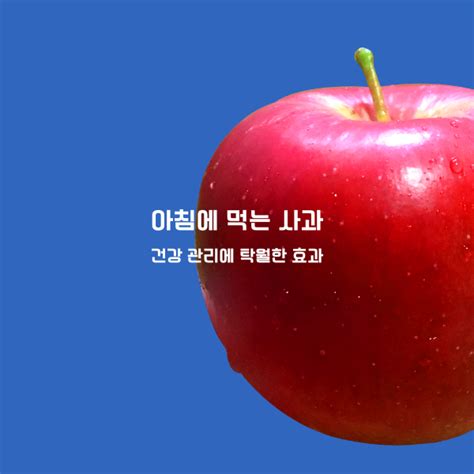 아침에 먹는 사과 건강 관리에 탁월한 효과