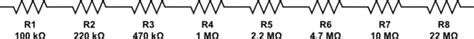 Resistors Logarithmically Spaced Resistances Using Switches