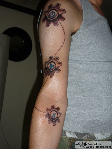 An Mp3 Player On His Arm Geeky Tattoos