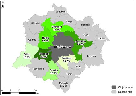 tertiary clusters inside the first metropolitan ringpopulation increase