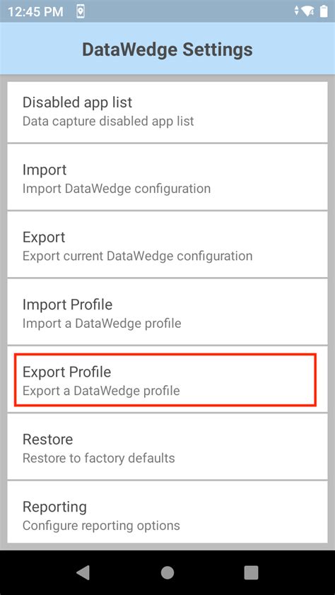 DataWedge Settings - Zebra Technologies TechDocs
