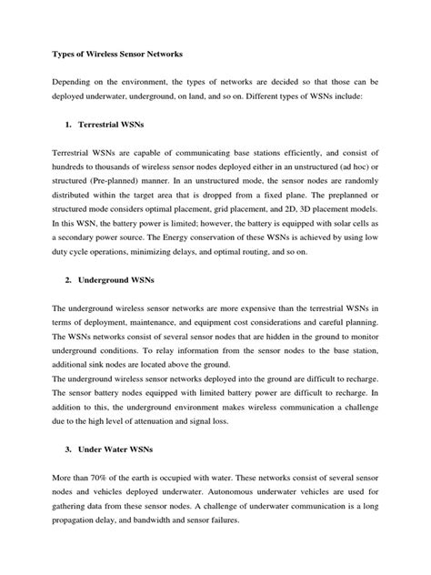 Types And Classification Of Wireless Sensor Networks Pdf Wireless