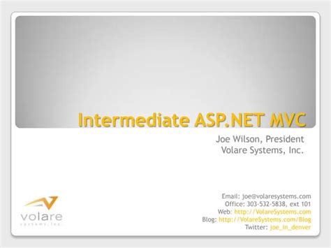 Intermediate Aspnet Mvc Ppt