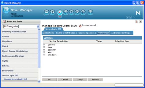 Netiq Documentation Netiq Securelogin Administration Guide Setting The Preferences March 27
