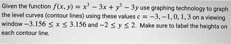 Solved Given The Function F X Y X33x Y33y Use Graphing Chegg Com