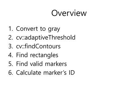 Marker Detection Algorithm Ppt