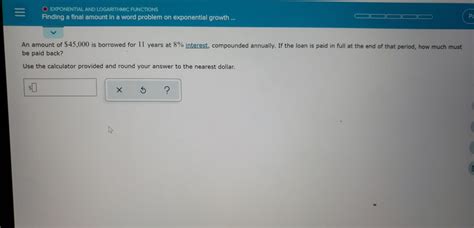 Solved O Exponential And Logarithmic Functions Finding A