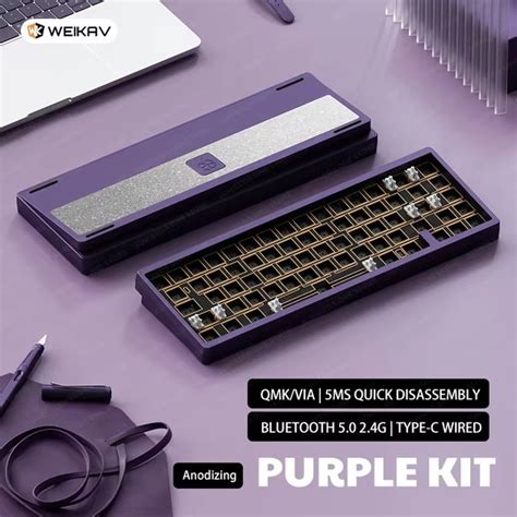 Weikav Sugar65 Aluminum Barebone Keyboard Kit 65 Gasket Rgb Isoansi