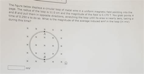 Solved The Figure Below Displays A Circular Loop Of Metal Chegg Com