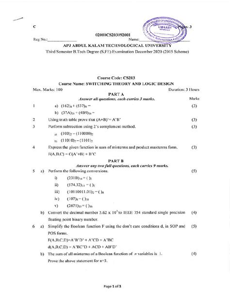 S3 Switching Theory And Logic Desgin 2015 Sch Dec 2020 Pdf