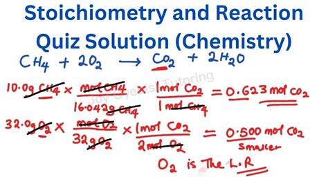 Stoichiometry And Reaction Quiz Solution Chemistry Youtube