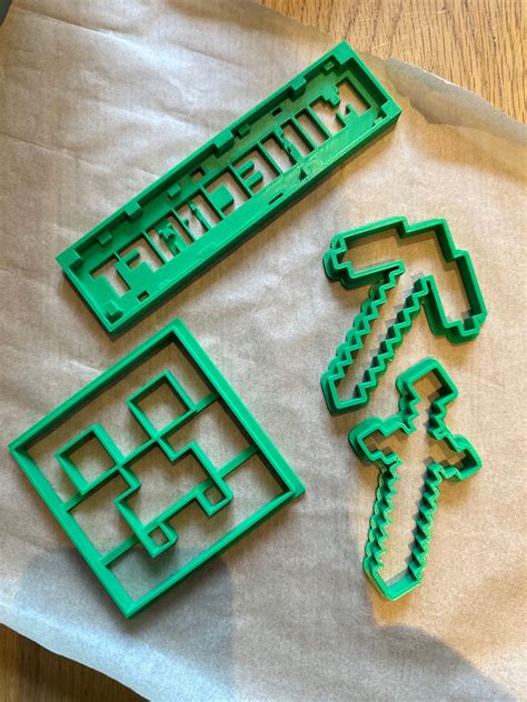 Minecraft Style Cookie Cutters Etsy