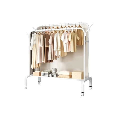 Напольная вешалка для одежды вещей и обуви Urm стальная 1 полка 2 перекладины 4 крючка