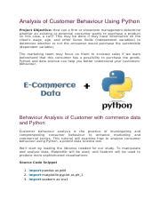 Understanding Customer Behaviour Using Python Analysis And Course Hero