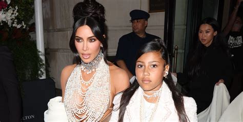 Kim Kardashian Wears Pearl Dress With North West At Met Gala 2023 Did