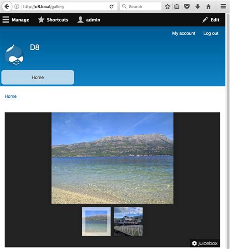 how to create responsive image galleries using juicebox in drupal 8