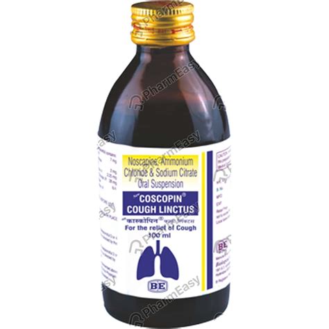 New Coscopin Cough Linctus Bottle Of 100ml Suspension Uses Side