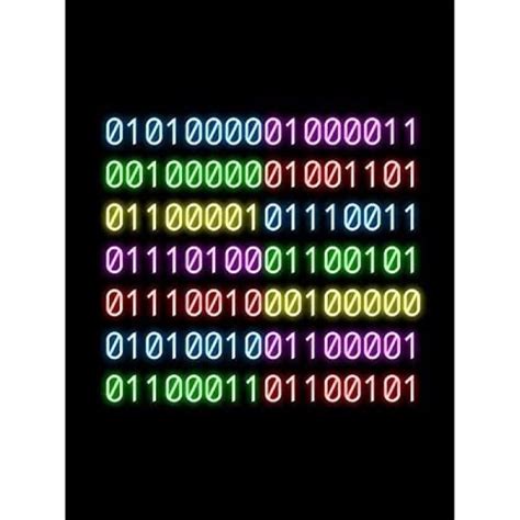 Binary Pc Master Race Neon Nerd Joke Humour Quote Unframed Art Print