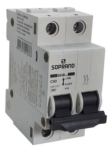 Disjuntor Bipolar Curva C Mini Din 2p 40a 3ka Soprano Mercadolivre